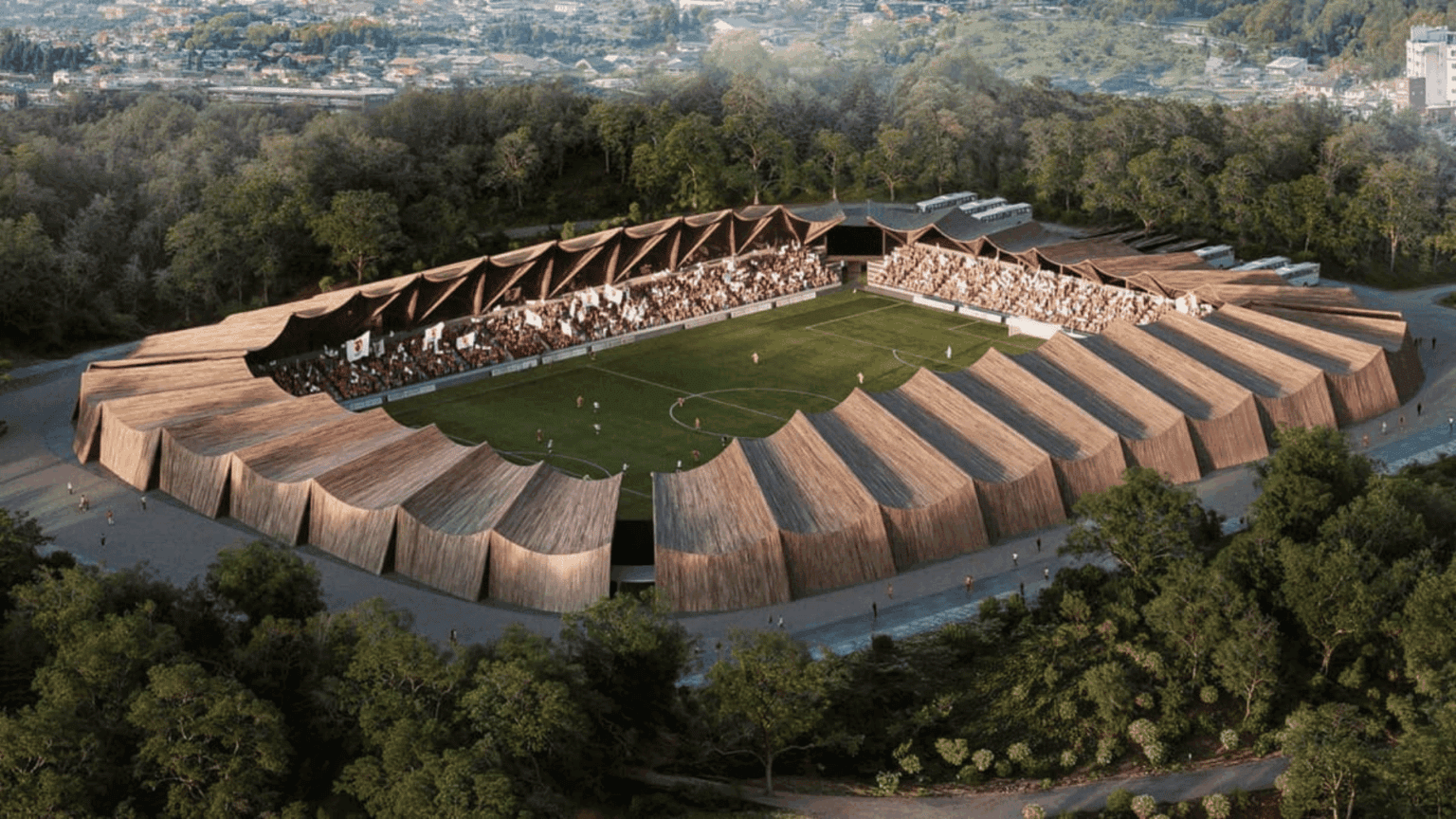 Football Club Unveils the Design for Japan's First Circular Timber ...